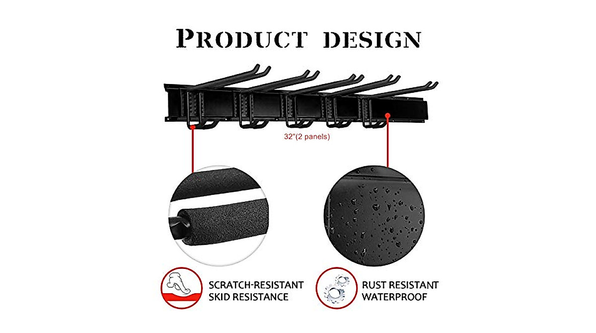 WALMANN Wall Mount Tool Organizer, Ski Wall Rack, Garage Storage Rack ...