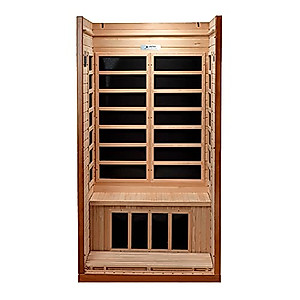 Dynamic Barcelona 1 to 2 Person Hemlock Wood Low EMF FAR Infrared Sauna For Home with LED Control Panel and Tempered Glass Door - Curbside Delivery