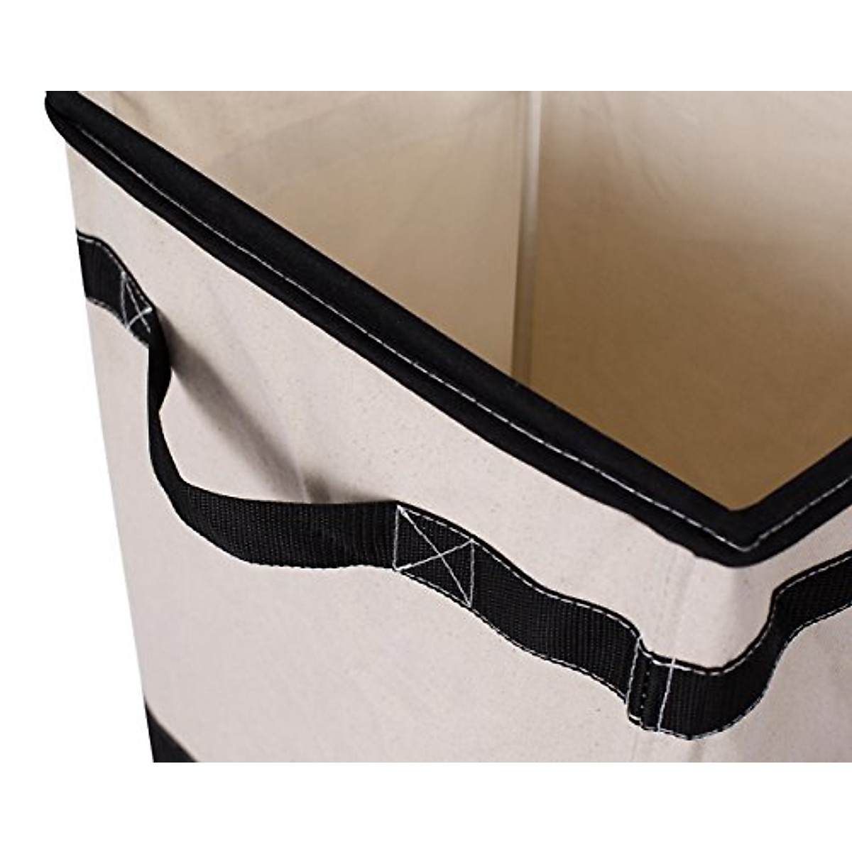 BIRDROCK HOME Canvas Hamper - Single Laundry Basket with Handles - Foldable Hamper - Easily Transport Laundry
