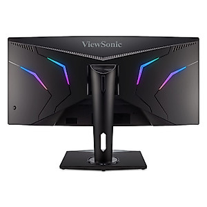 ViewSonic XG350R-C 35 Inch UltraWide 21:9 Curved 1440p 100Hz RGB Gaming Monitor with FreeSync HDR10 and Advanced Ergonomics for Esports