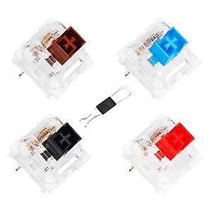 XuanGui OUTEMU (Gaote) Keyboard Switches, Black/Red/Brown/Blue Switches 3 Pin Keyswitch DIY Replaceable Cherry MX Equivalent Switches with Switch Puller for Mechanical Gaming Keyboard, 20 Pack
