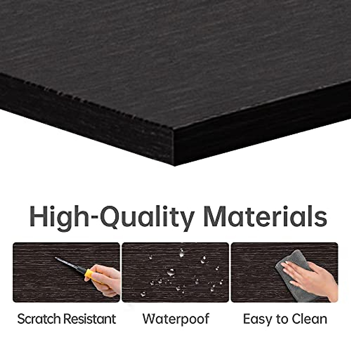 JOISCOPE Home Office Computer Desk,Study Writing Desk with Wooden Storage Shelf,2-Tier Industrial Morden Laptop Table with Splice Board,60 inches(Black Oak Finish)