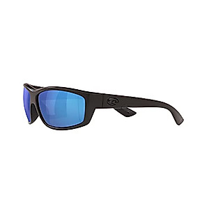Costa Man Sunglasses Blackout Frame, Blue Mirror Lenses, 65MM