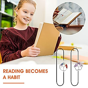 cobee Elastic Bookmark, 2PCS Tree of Life Elastic Bookmarks Crystal Bookmark Antique Beading Bookmarks Book Markers for Women Chakra Healing Bookmark for Any Books Diary Travel Journals