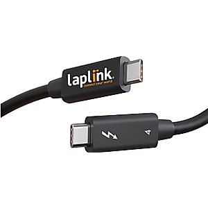LAPLINK Thunderbolt 4 Ultra-High Speed Transfer Cable, Transfer Cable for PCmover Software (not Included), Compatible with Thunderbolt 3 and 4 Ports, 2.6 ft (0.80 m), 1 Piece.
