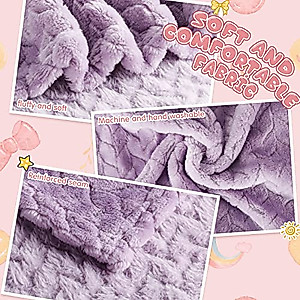 4 Pcs Baby Girl Blankets, Plush Flannel Baby Blanket, Soft and Warm Throw Blankets for Newborn Infant and Toddler, Fleece Blanket for Crib Stroller (30 x 40 Inch)