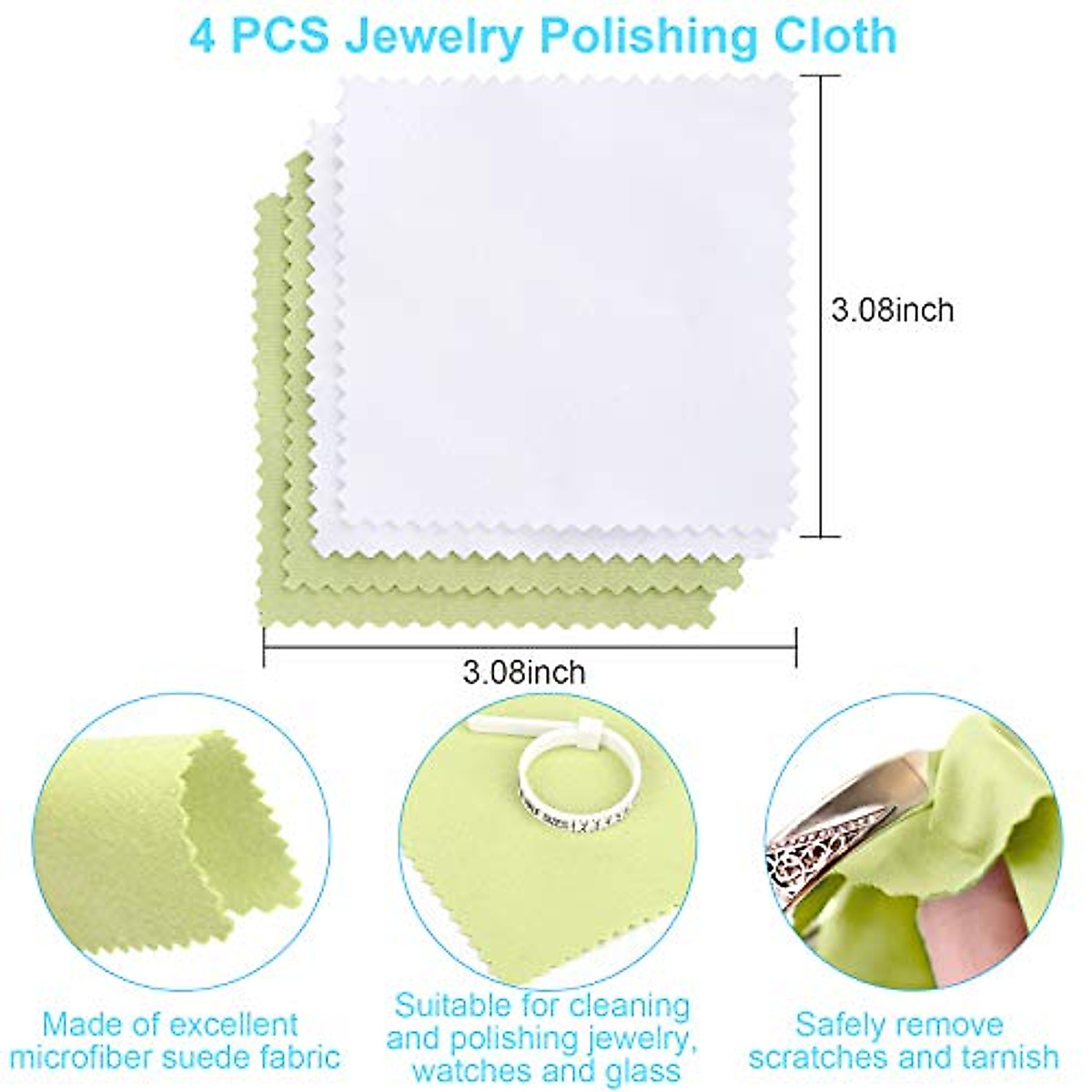 Ring Sizer Measuring Tool, Aluminum Ring Mandrel, 27 Pcs Premium Metal Ring Measurement Tool, Mens Womens Finger Gauge, 4 Sizes Ring Stick, 4 Pcs Polishing Cloth, US Ring Sizing Kit, by UUBAAR