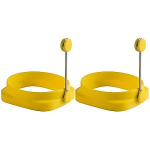 Trudeau Yellow Silicone Reversible Egg Ring, Set of 2