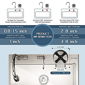 Glass Rinser-Cup Washer for Sink-Bottle Washer-Kitchen Sink Accessories-Can Be Used for Baby Bottles Shaker Bottle Cup-Kitchen Sink Accessories (Brush Nickel)