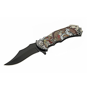 SZCO Supplies 8” Meiji Dragon Assisted Open EDC Folding Knife With Pocket Clip