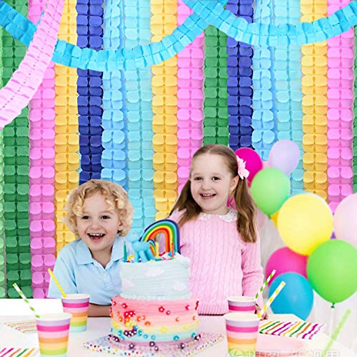 12 Pack Colorful Four Leaf Clover Paper Flowers Garland Decorations Reusable Party Streamers Hanging Garland Tissue Flower Hanging Oranment for Birthday Wedding Baby Shower Party Home Decor