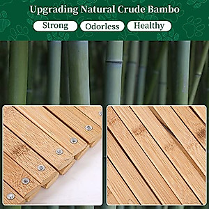 Expandable Accordion Dog Gate, Wooden Accordian Expansion Dog Gate for Doorway Stairs, Retractable Gate Safety Protection for Small Medium Pet Dog, 8" to 42" W, 28.7" H (Upgraded Accordion Dog Gate)