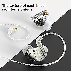 BASN MMCX Triple Driver in-Ear Monitors with Rich Bass, HiFi Stereo IEM Earphones with Upgraded Detachable Cables for Audiophiles Musicians (Porcelain White)