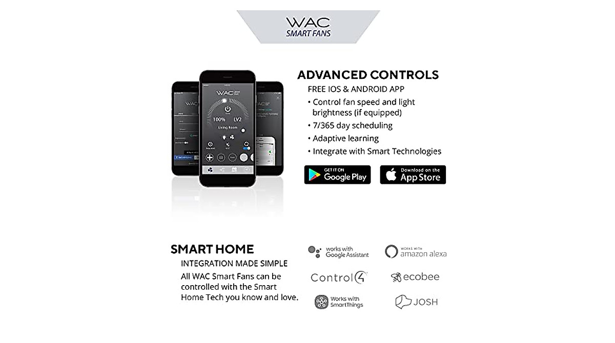 Smart WAC Swirl Ceiling Fan – Control with Alexa & App