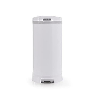Bubula Premium Steel Diaper Waste Pail with Step Open, White