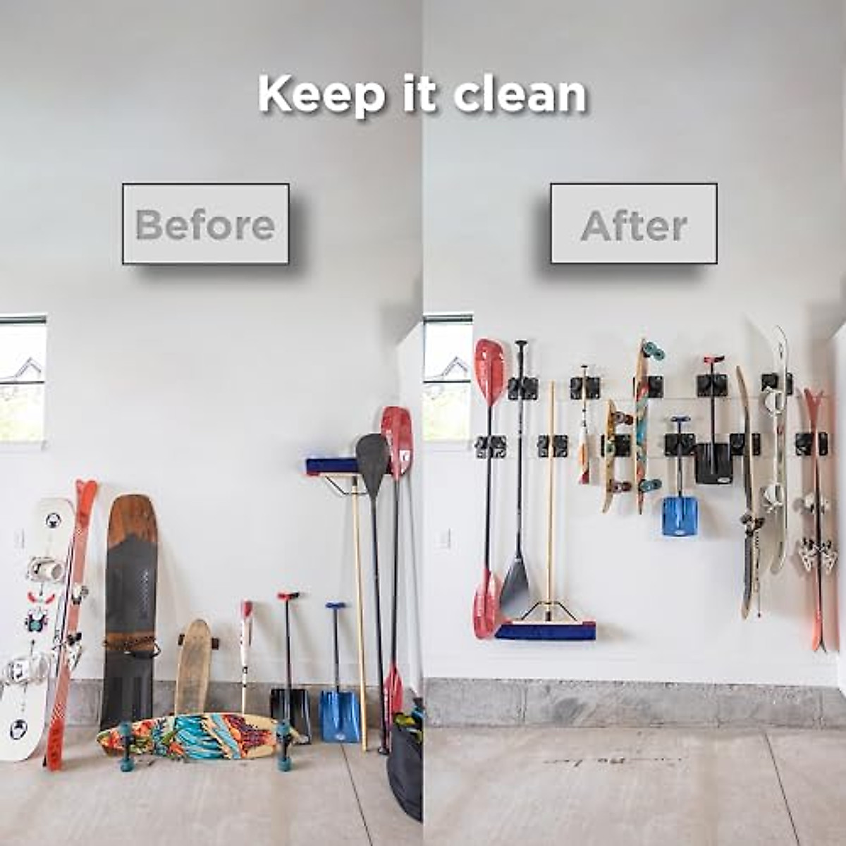 Gravity Grabber - Ultimate Ski & Snowboard Wall Rack | Secure, Non-Slip Storage | Fits Any Ski/Board | Garage Organization | Ski Storage Rack | Snowboard Storage Rack | Winter Gear Organizer | 3 Pck