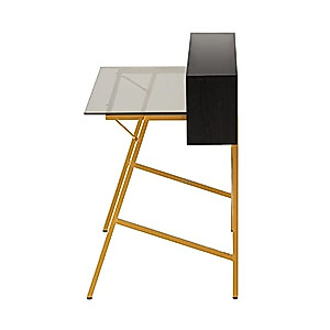 Techni Mobili Home Office, Gold Writing Desk, ONE Size