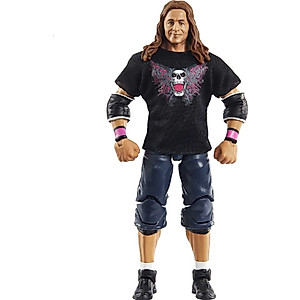 Mattel Bret “Hit Man” Hart WrestleMania Action Figure with entrance shirt & Vince McMahon Build-A-Figure Pieces, 6-in Posable Collectible Gift for Fans Ages 8 Years Old & Up