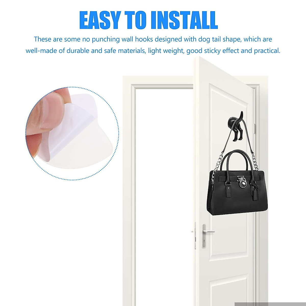 DOITOOL 10pcs Purse, Mounted Kitchen Room Wall-Mounted Hook, Hanger Organizer Hangers Towels, Leash Bags, Coat Bathroom Hooks Towel Hanging Home Wall Butt Hook Wall, Bedroom Plastic for