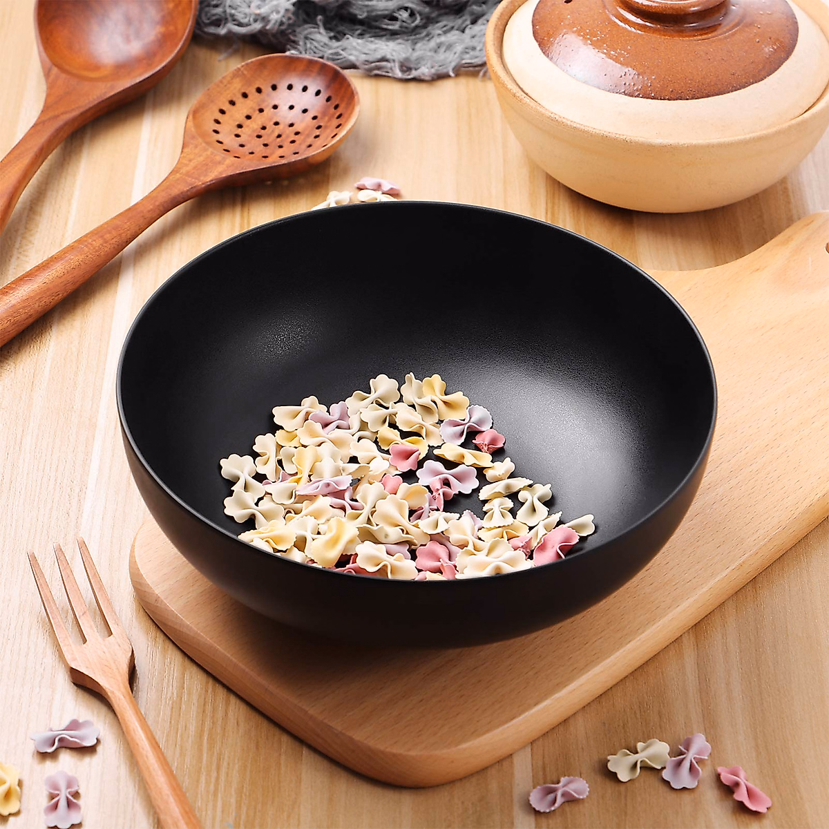 Cabilock Bowl for Restaurant 1PCS Japanese Style Ramen Bowls A5 Melamine Noodle Soup Bowl Pasta Serving Salad Bowl for Rice Soup Noodle Udon 21. 5cm Noddle Holding Bowl