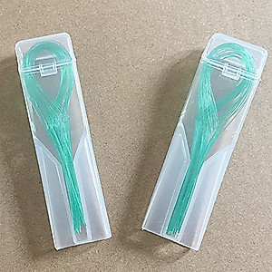 FreshDear Floss Threaders for Braces, Bridges, and Implants, Green 100 Counts and Blue 100 Counts (Pack of 4, Total 200 Counts)