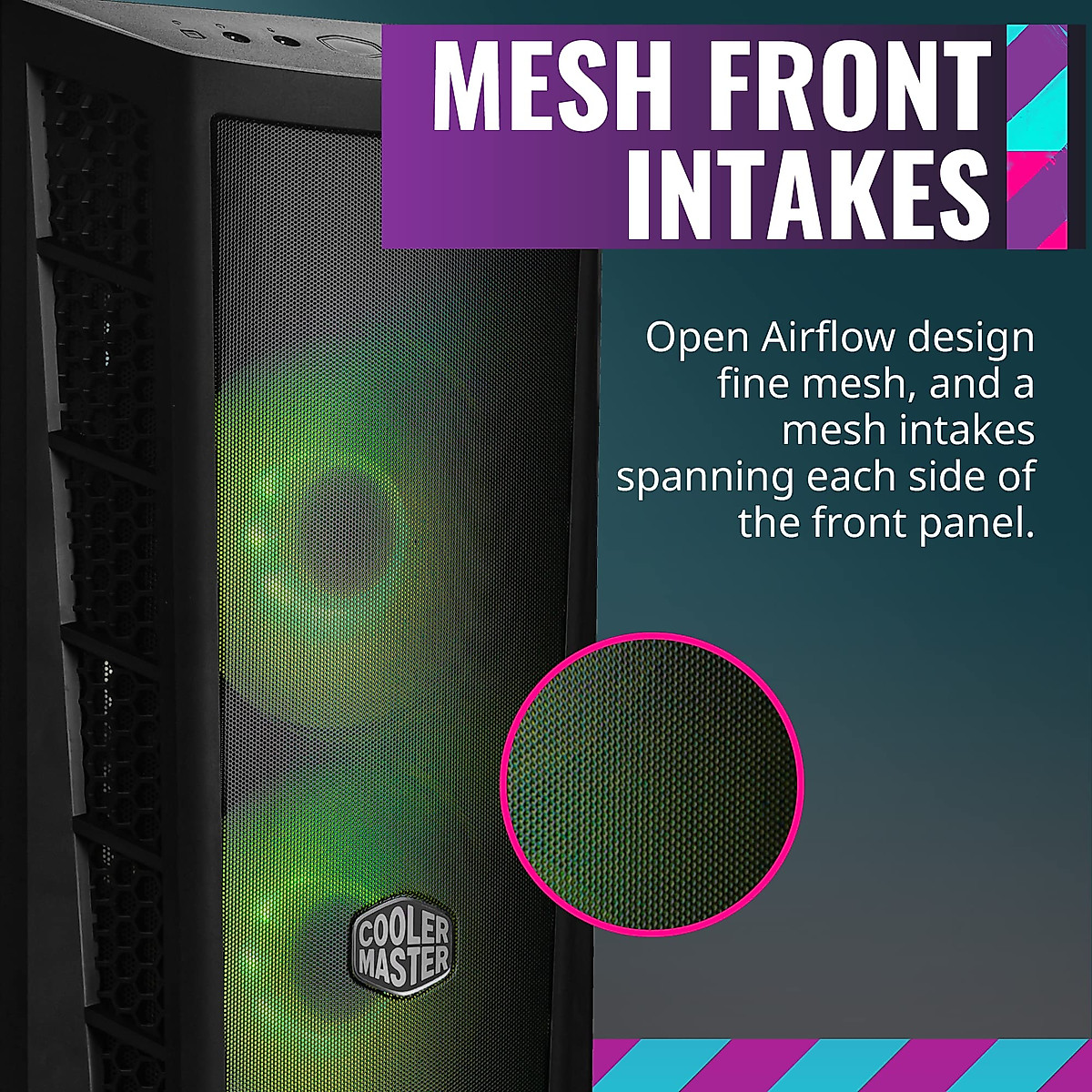Cooler Master MasterBox MB311L ARGB Airflow Micro-ATX Tower with Dual ARGB Fans, Fine Mesh Front Panel, Mesh Intake Vents, Tempered Glass Side Panel & ARGB Lighting System