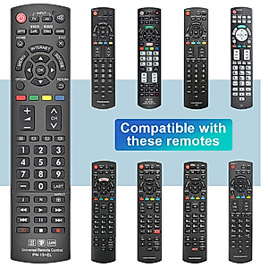 Gvirtue Universal Remote Control Compatible Replacement for Panasonic TV/ VIERA Link/ HDTV/ 3D/ LCD/ LED, N2QAYB000485 N2QAYB000100 N2QAYB000221 N2QAYB00048