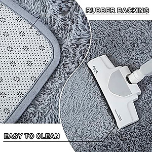 GERBIT Shag Area Rug 9x12 Feet Soft Indoor Rectangular Rugs Carpet Modern Luxury Plush Rugs for Living Room Home Decor Gray