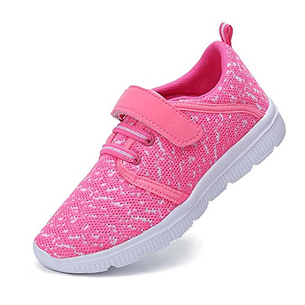 Abertina Kids Lightweight Breathable Running Sneakers Easy Walk Sport Casual Shoes for Boys Girls (2 Little Kid,Pink,34)