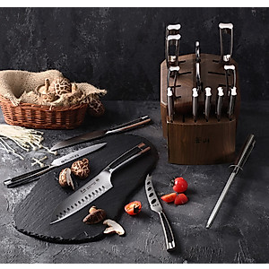 Cangshan N1 Series 1024784 German Steel Forged 17-Piece Knife Block Set, Walnut