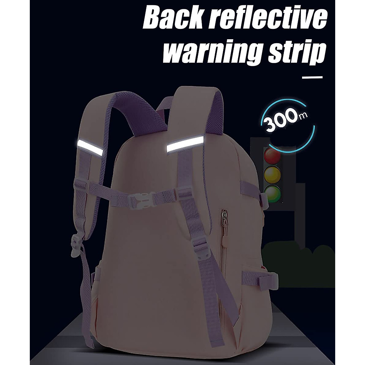 Bunny Backpack, Kawaii Bunny Backpack for Girls, Large Capacity Waterproof Kawaii Bookbag for Grades 1-6 (Purple, Large)