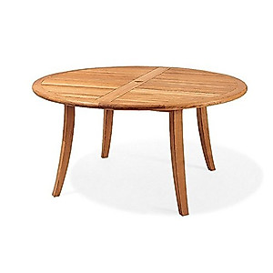 5 PC A Grade Outdoor Patio Teak Dining Furniture Set - 48" Round Table & 4 Naples Stacking Arm Chairs