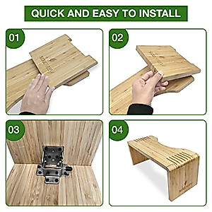 Sereneify Poop with Ease, Feel The Peace Bamboo Toilet Stool for Adults - Healthy Portable Poop Stool for Bathroom | Non-Slip, Easily Foldable Wooden Bathroom Stool (7.5 Inch)