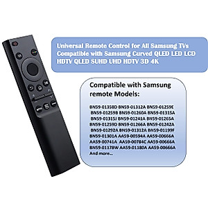 Universal Remote Control Compatible with All Samsung TV LED HDTV UHD SUHD HDR LCD Frame Curved QLED 4K 8K 3D Smart TVs