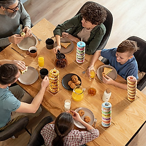 Donut Stand Acrylic 4 Pack, Clear Bagel Holder Stand, Donut Tower Stand, Donut Display Stand for Dessert Table, Doughnut Holder for Birthday, Wedding, Baby Shower, Christmas, Party