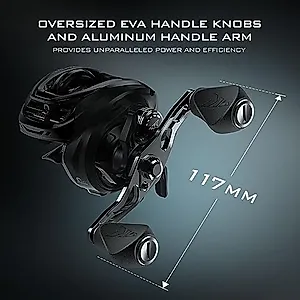 KastKing Zephyr Baitcasting Fishing Reel, Left Handed, Black