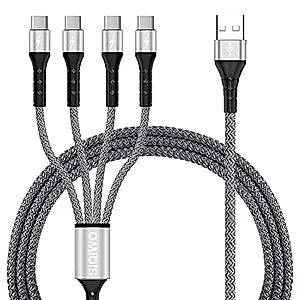 SIQIWO USB C to USB A Cable Fast Charging [2-Pack 4ft], QC 3.0 USB Type C Sync Cord with 4 USB C Ports, for Samsung Galaxy S10 S9 S8 S20 Plus A51 A12 A11, Note 10, Pixel, PS5 Controller USB C Charger