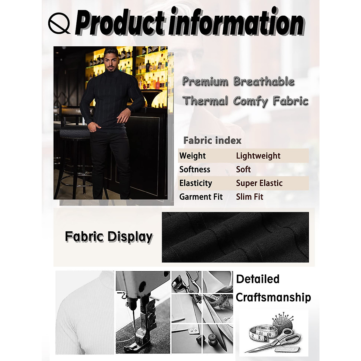 Long Sleeve Turtleneck High Neck Shirt Sweater Men Mens Fleece Pullover Men Jumper Mens Cycling Jersey Long Sleeve T Shirts Men's Mock Neck Mens Mock Turtleneck Shirt Funnel Neck Mens Long Sweater