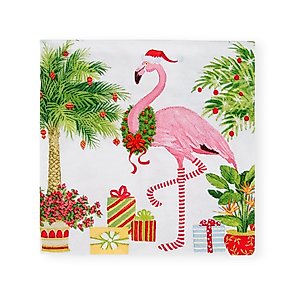 Caspari Christmas Flamingos Paper Cocktail Napkins - 20 Per Package, 2 Packs