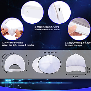 LED Hat Light up Baseball Cap 7 Colors Luminous LED Light Baseball Cap Flash Glow Hat Fiber Optic Cap for Men Women Glow in Dark Party Supplies