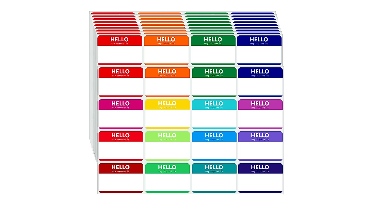 Colorful Name Badge Stickers | Easy Peel & Stick for Events & More