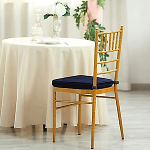 TABLECLOTHSFACTORY 2&quot; Thick Navy Blue Chair Pad Skid Proof Backing Seat Cushion with Premium Velvet Fabric