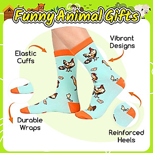 Zmart Funny Chicken Gifts for Women - Crazy Chicken Lady, Novelty Chicken Lover Socks for Mom