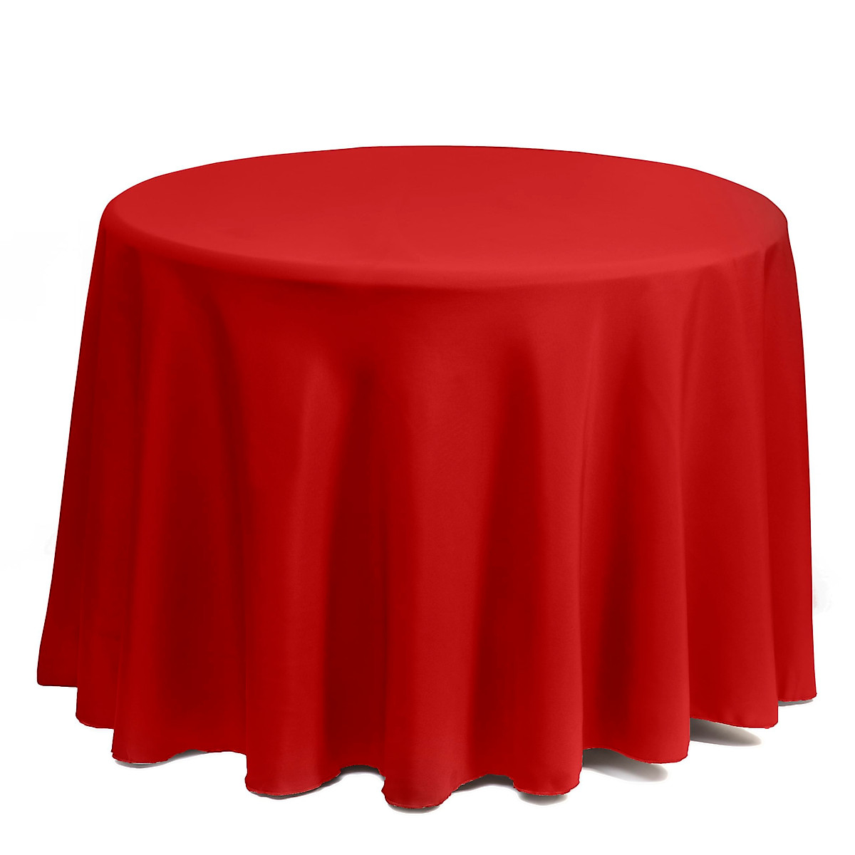 Gee Di Moda Round Tablecloth - 70 Inch Red Round Table Cloth for 24 to 48 Inch Round Tables - Heavy Duty Washable Fabric - for Buffet Table, Holiday Party, Dinner, Wedding & Baby Shower