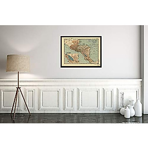 1902 Map| Central America| Central America Map Size: 18 inches x 24 inches |Fits 18x24