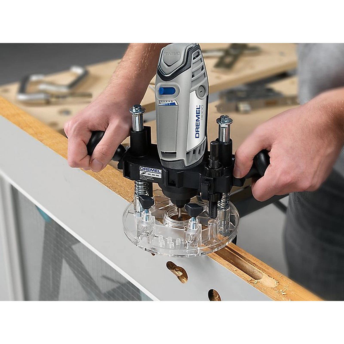 Dremel 335-01 Rotary Tool Plunge Router Attachment, Compact & Lightweight for Light-Duty Routing Projects, Perfect for Woodworking & Inlay Work