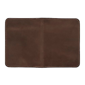 Hide & Drink, Double Passport Cover with Slots for Bills and Keys, Rustic Case, ID Organizer, Full Grain Leather, Handmade Accessories, Bourbon Brown