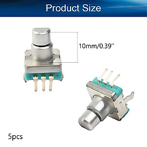 Fielect 5Pcs EC11 Rotary Encoder Code Switch 10mm Shaft Digital Potentiometer 7 Pins
