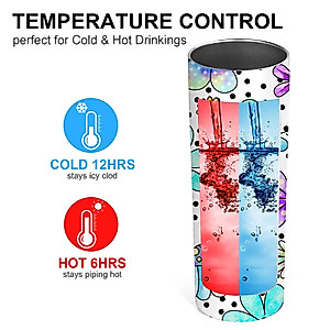 Daisies Vibrant Colours 20oz Tumbler With Lid Gifts for Kids, Birthday Gifts, Travel Mug for Friends Vacuum Stainless Steel Coffee Mug Stemless (Pack of 1)