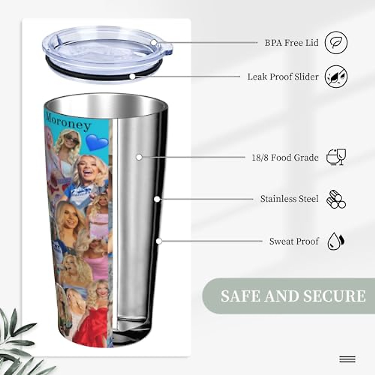 LAZHANG Megan Music Moroney Stainless Steel Insulated Car Sippy Cup With Lid Travel Mug for Cold Hot 20 oz